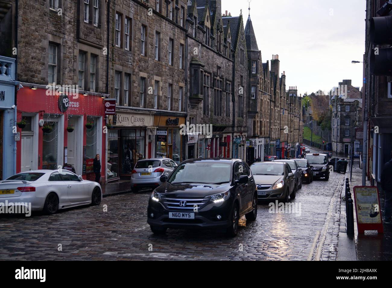 Edinburgh, Scotland (UK): a view of St Mary's Street in the city centre ...