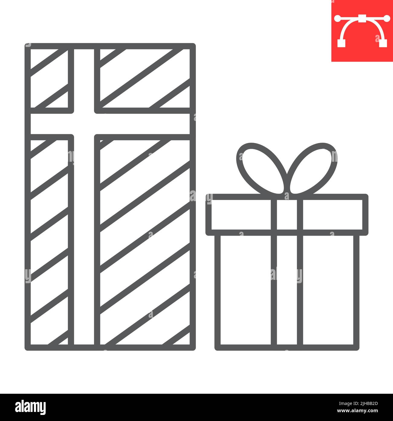 Gifts line icon, christmas and present, gift vector icon, vector ...
