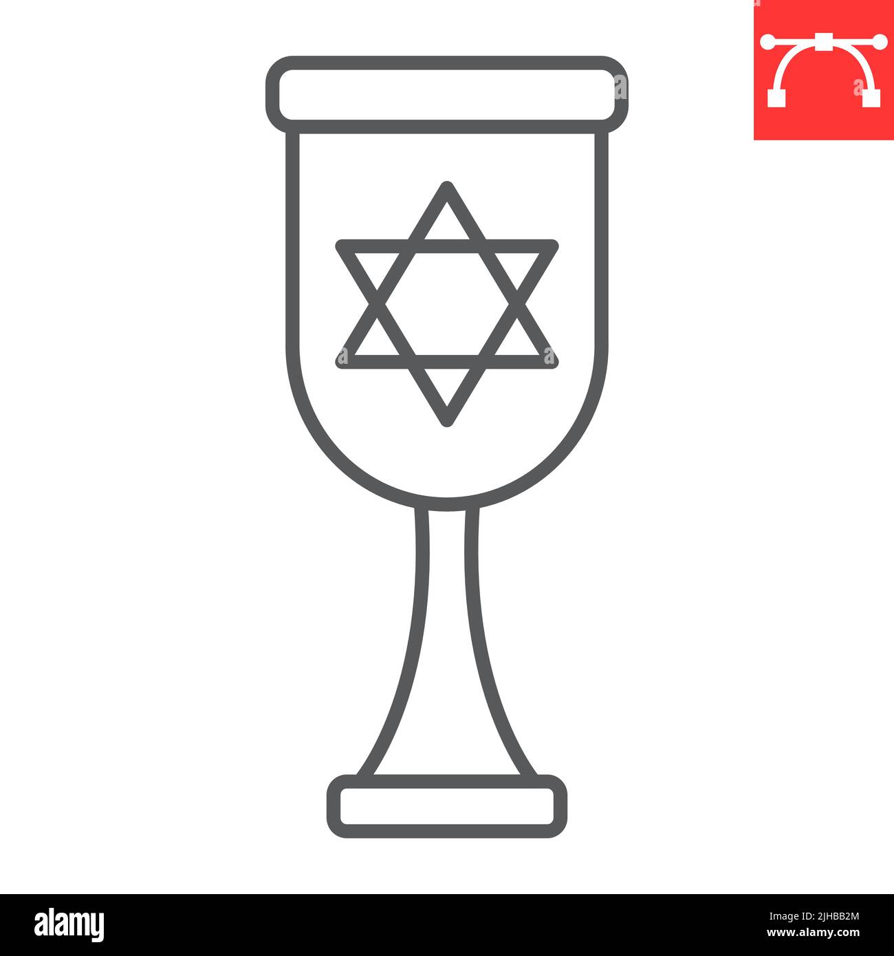 Jewish goblet line icon, hanukkah and holiday, jewish chalice vector ...