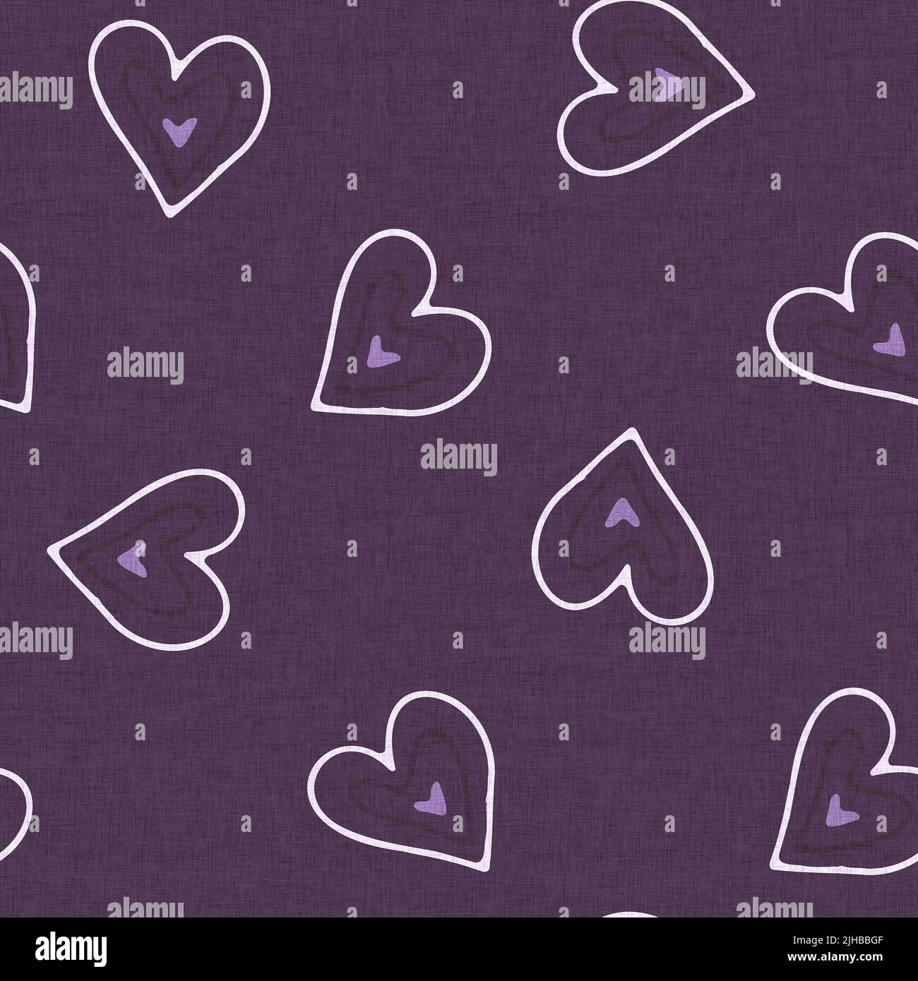 Gender neutral love heart seamless raster background. Simple purple ...