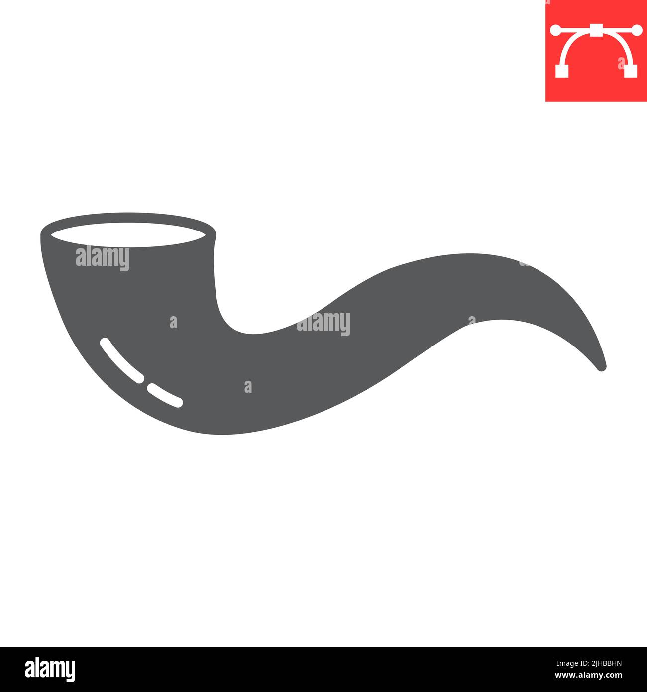 Shofar glyph icon, hanukkah and traditional, yom kippur vector icon ...