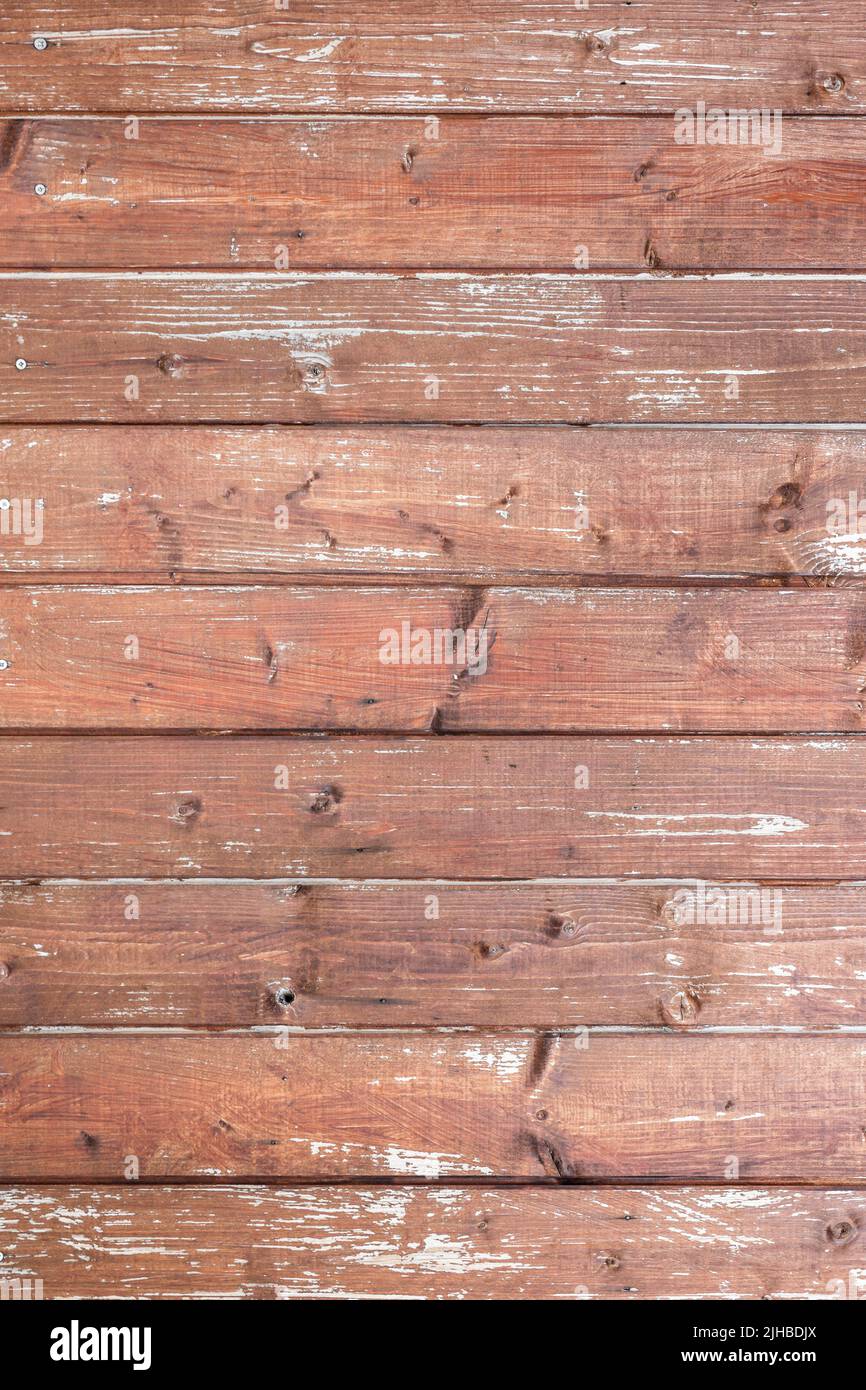 Painted red old wooden wall texture, rustic background. Horizontal ...