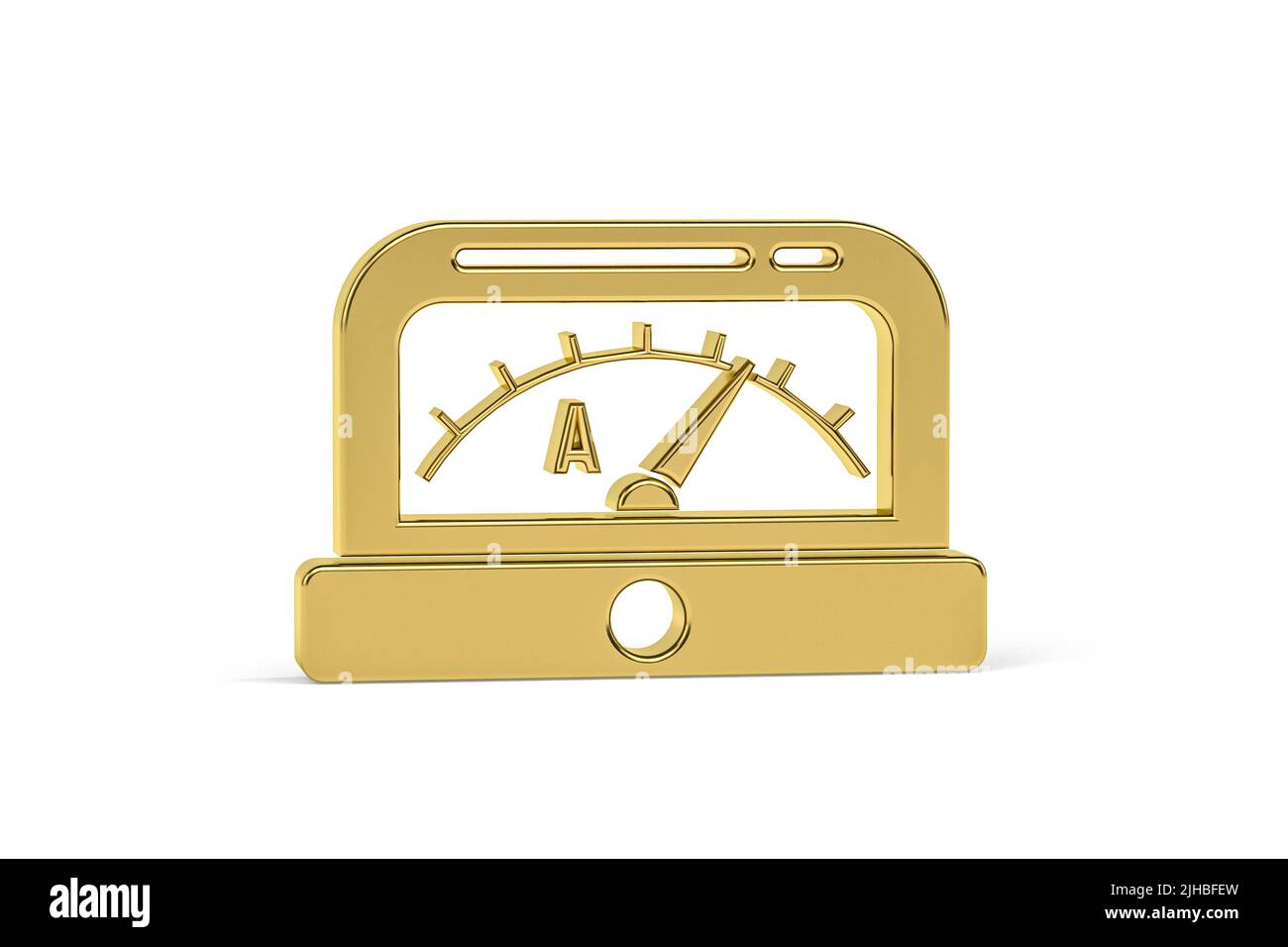 Golden 3d electric meter icon isolated on white background - 3d render ...