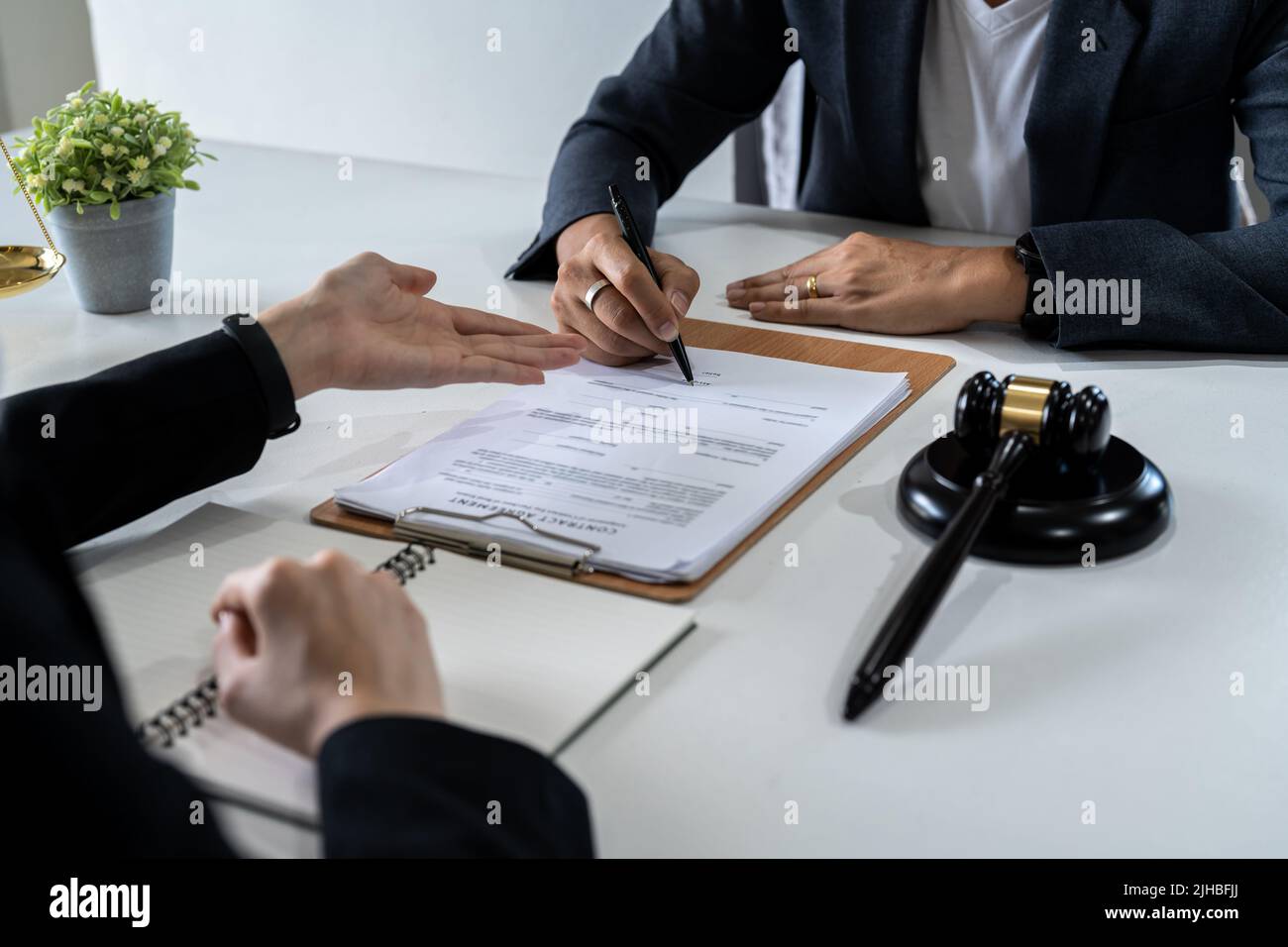 Business man sign a contract investment professional document agreement ...