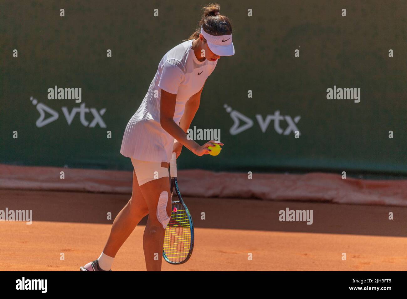 Lausanne Switzerland, 07/17/2022: Olga Danilovi? of Serbia serve during ...