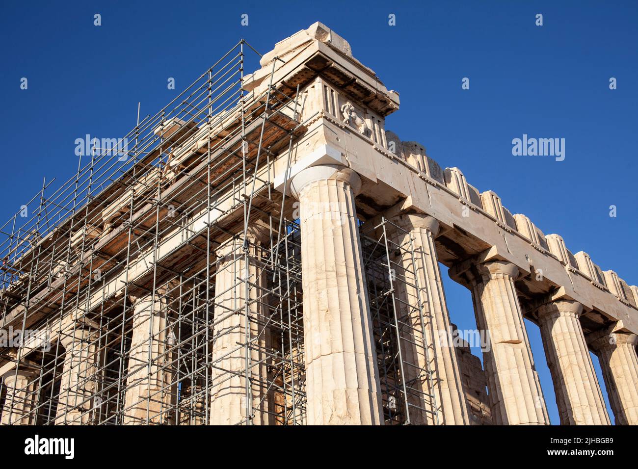 view on parthenone athens from small real parts, reconstruction in ...