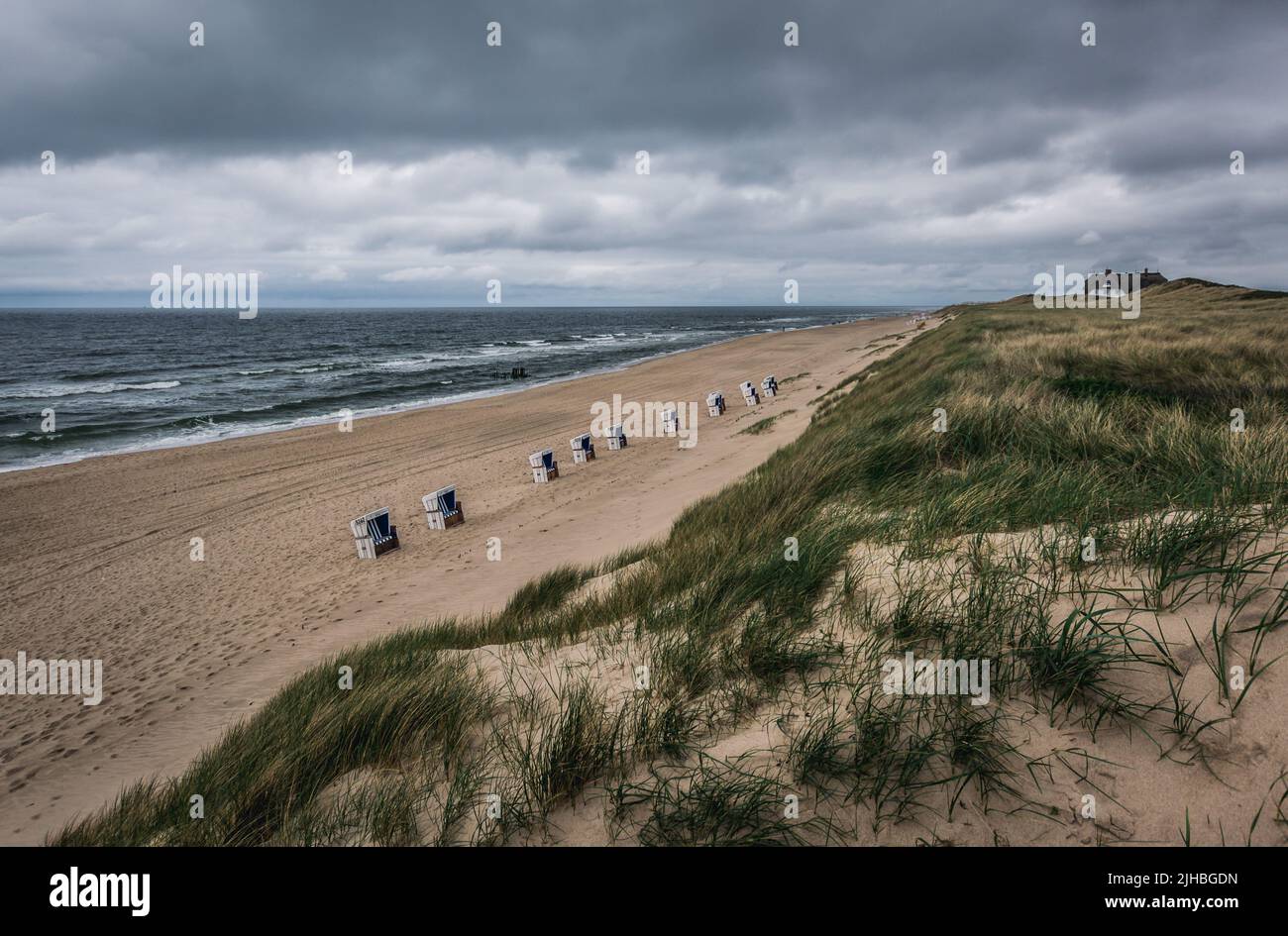 dune landscape at the west beach in List a t the island of Sylt in ...