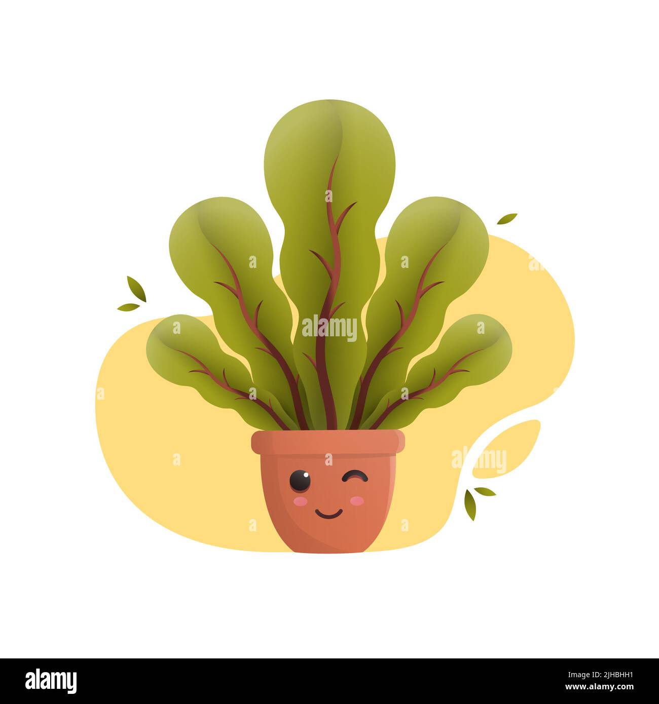 Cute potted plant -vector illustration. indoor plant, cartoon Stock ...