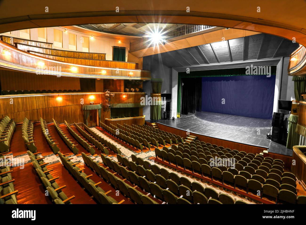 Image theater balcony parterre bed stage spotlight Stock Photo - Alamy