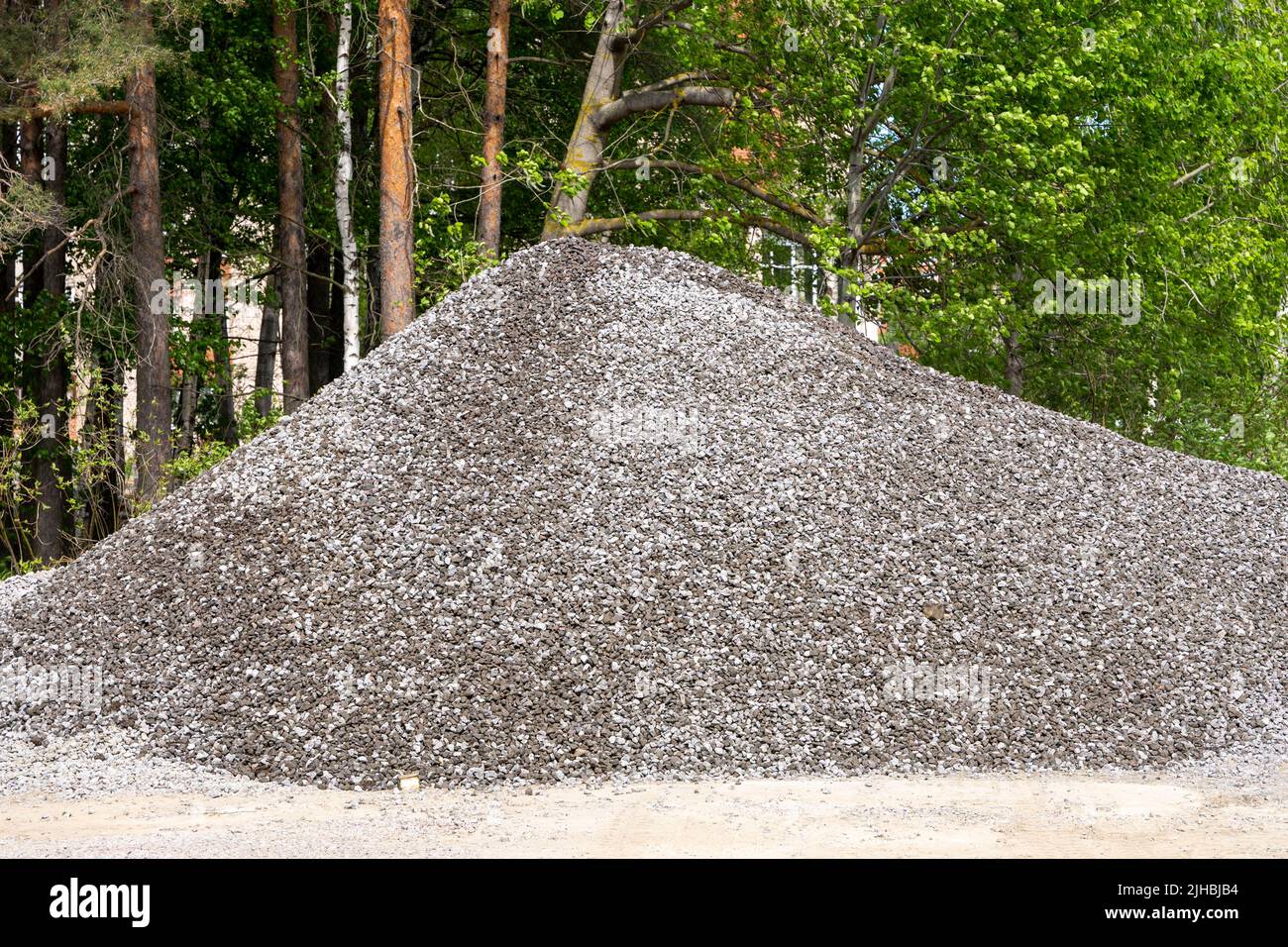 a large pile of rubble on a construction site for the improvement Stock ...