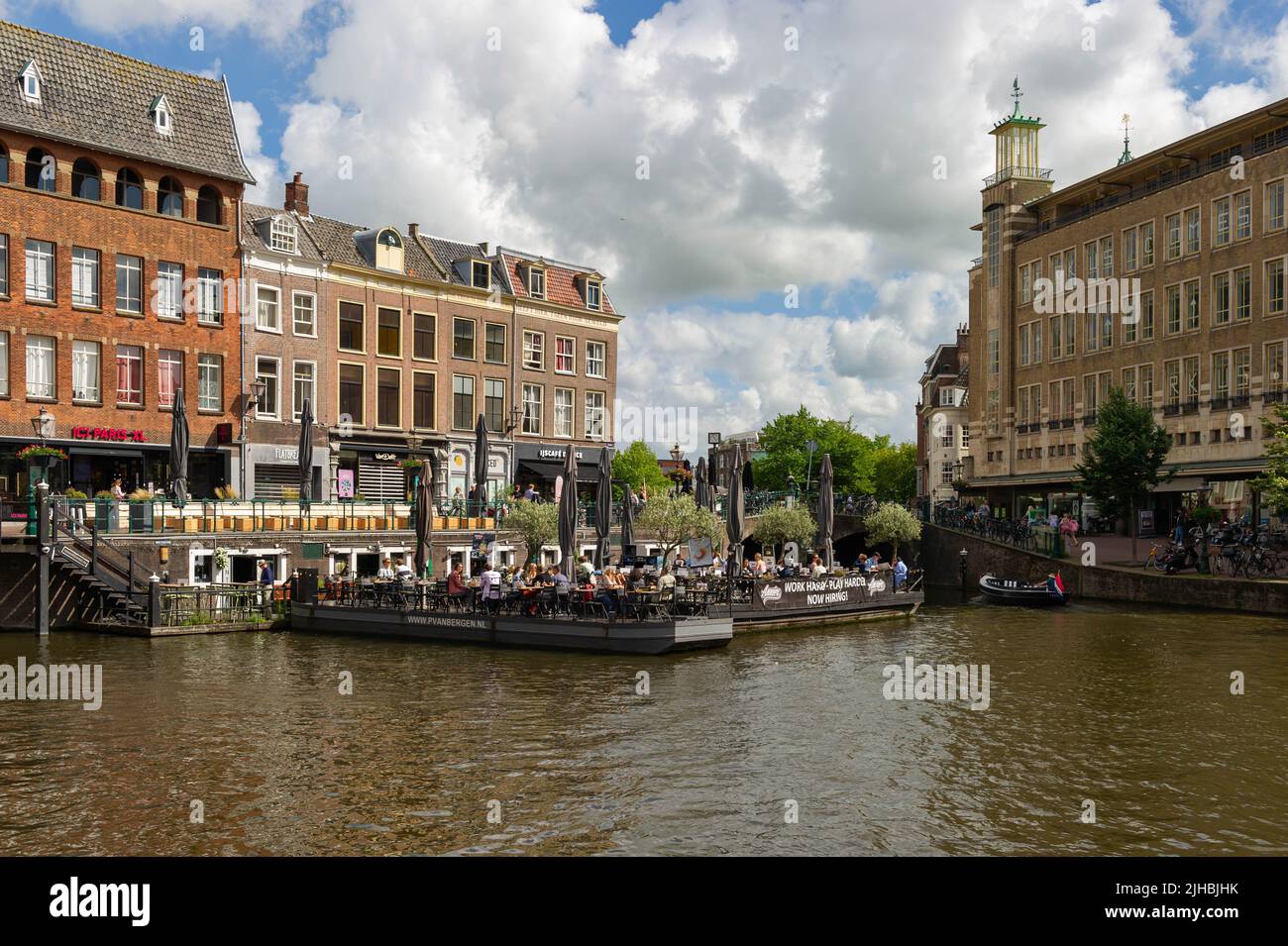 Bars and Restaurants on De Rijn, taken from Catharinabrug, Leiden ...
