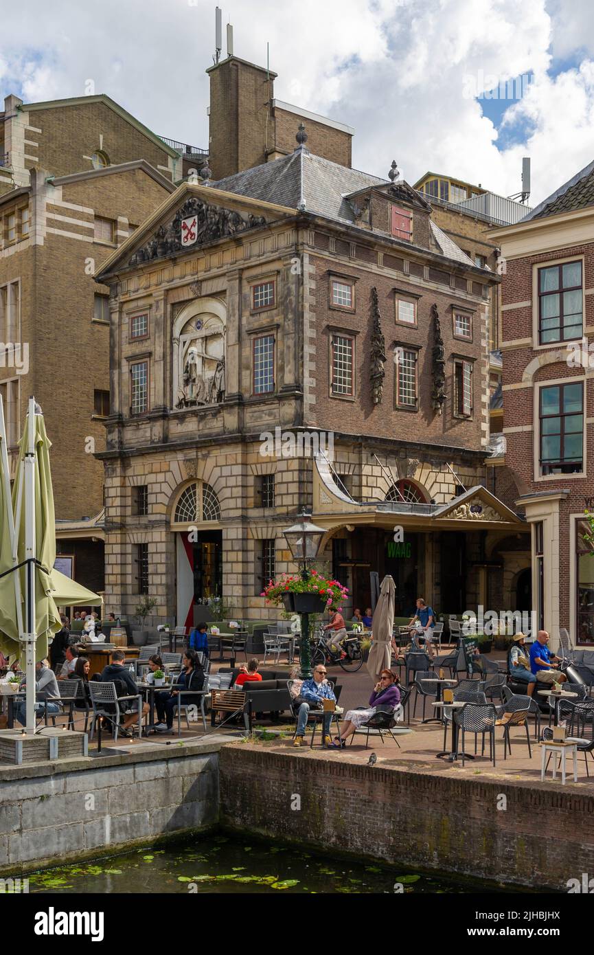 The Waag Restaurant on De Rijn, Leiden, Netherlands Stock Photo - Alamy