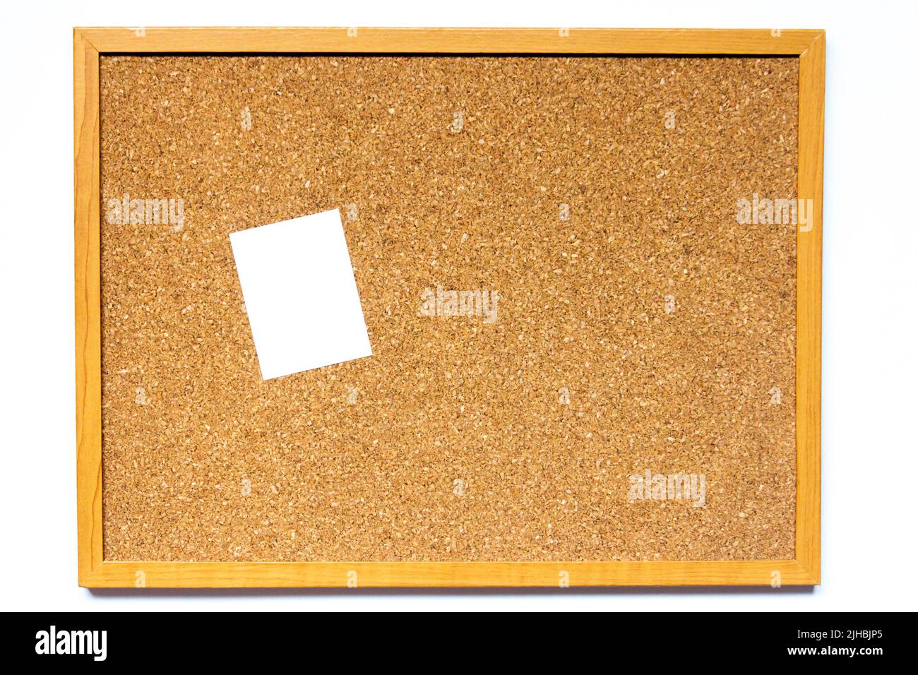 Corkboard with white note paper placed on white background with copy space Stock Photo - Alamy