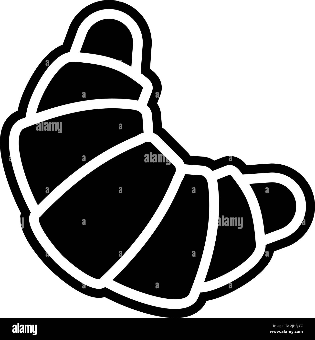 Croissant coffee donut cupcake Black and White Stock Photos & Images ...