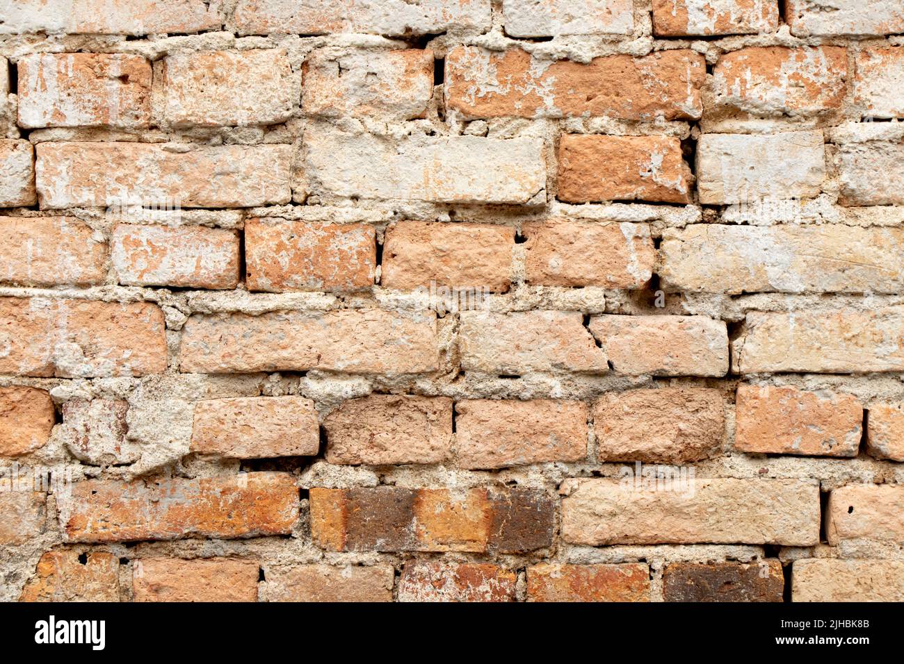 Grunge old and crack red color brick pattern wall textured background ...