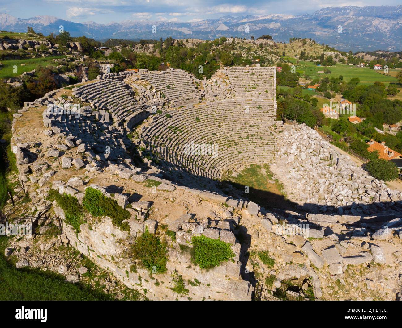 Aerial view of Roman theatre of Selge Stock Photo - Alamy
