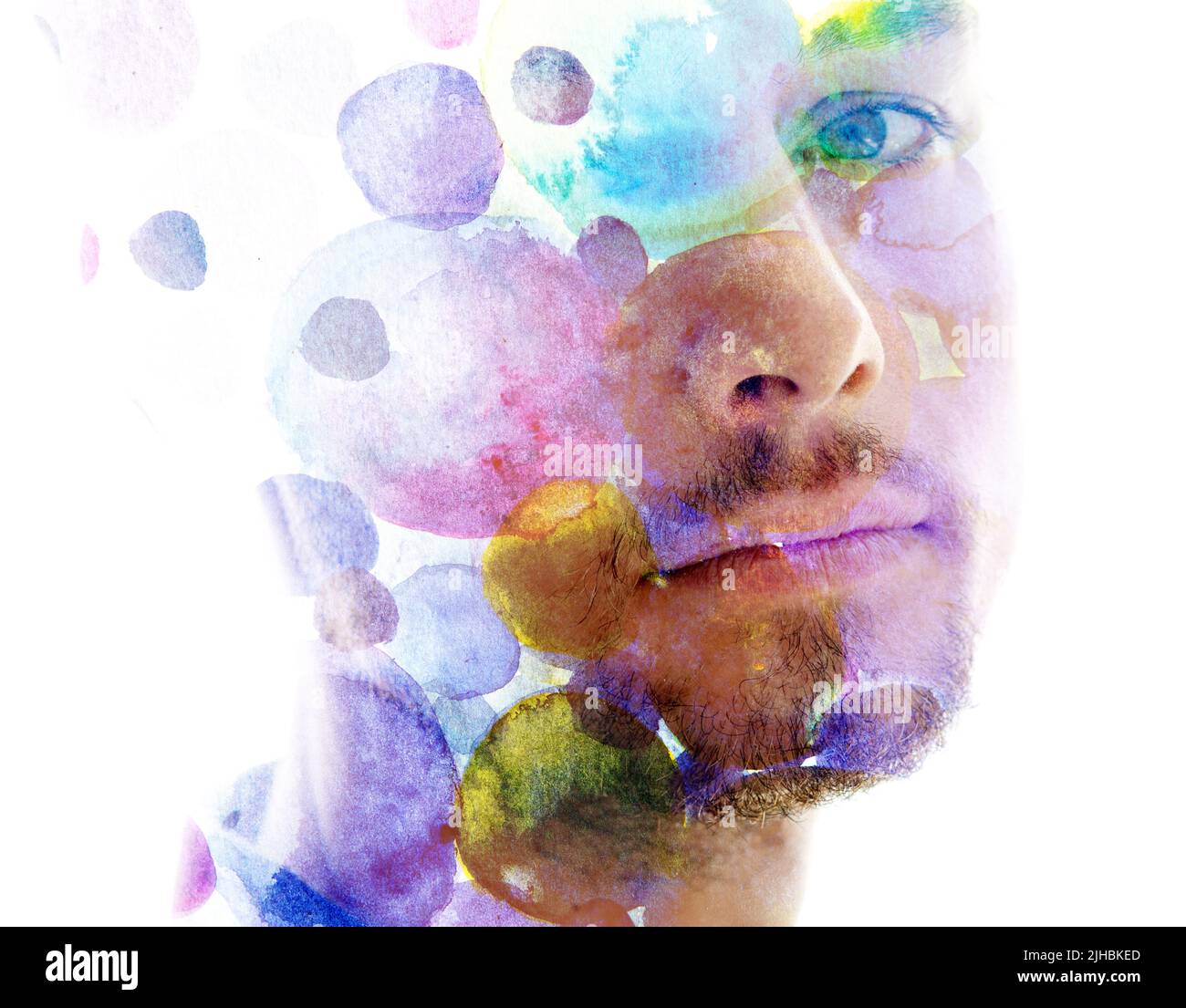 Double exposure face painting hi-res stock photography and images - Alamy