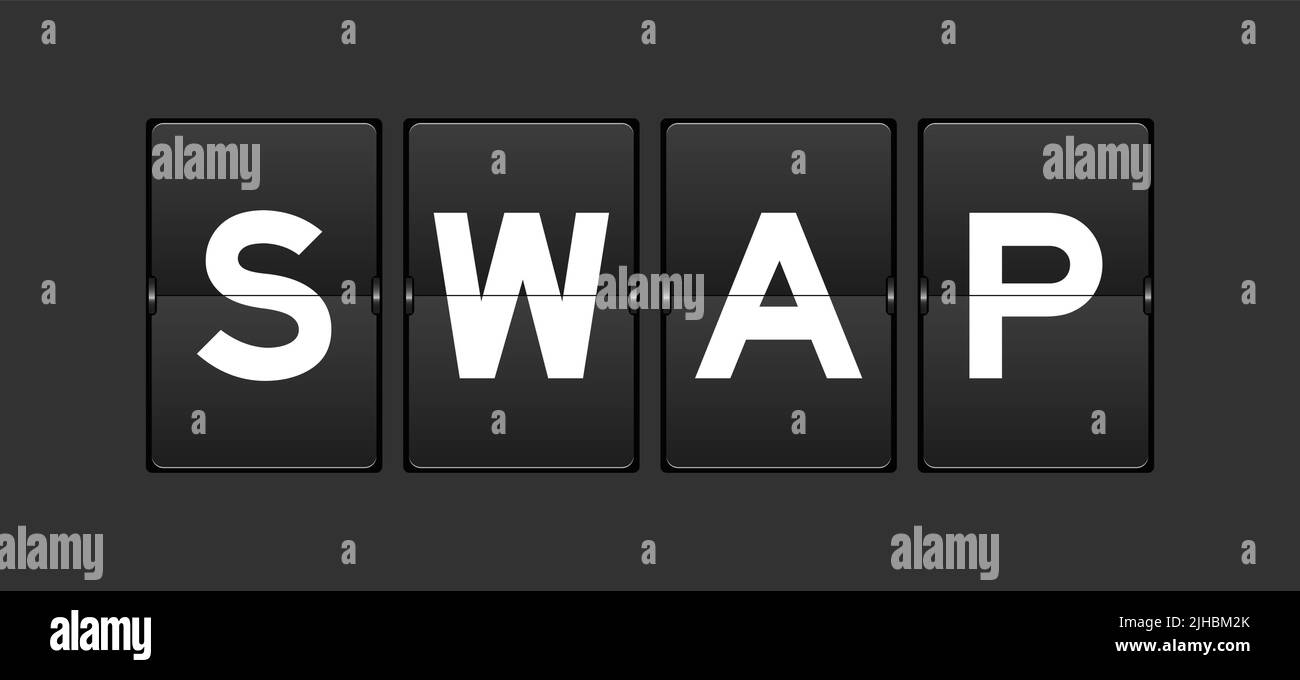 Black color analog flip board with word swap on gray background Stock ...