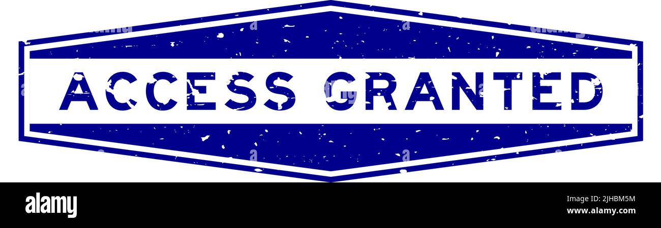 Grunge blue access granted word hexagon rubber seal stamp on white background Stock Vector Image ...