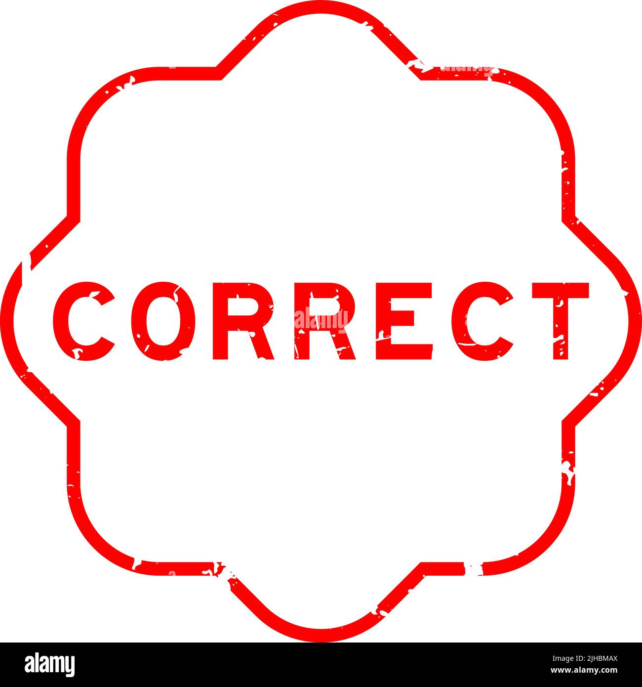 Grunge red correct word rubber seal stamp on white background Stock ...
