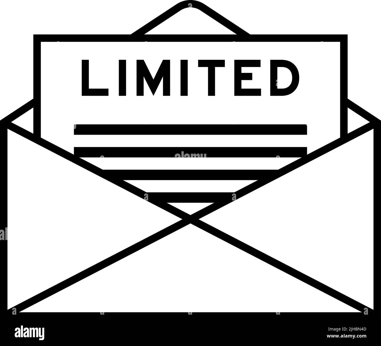 Envelope and letter sign with word limited as the headline Stock Vector ...