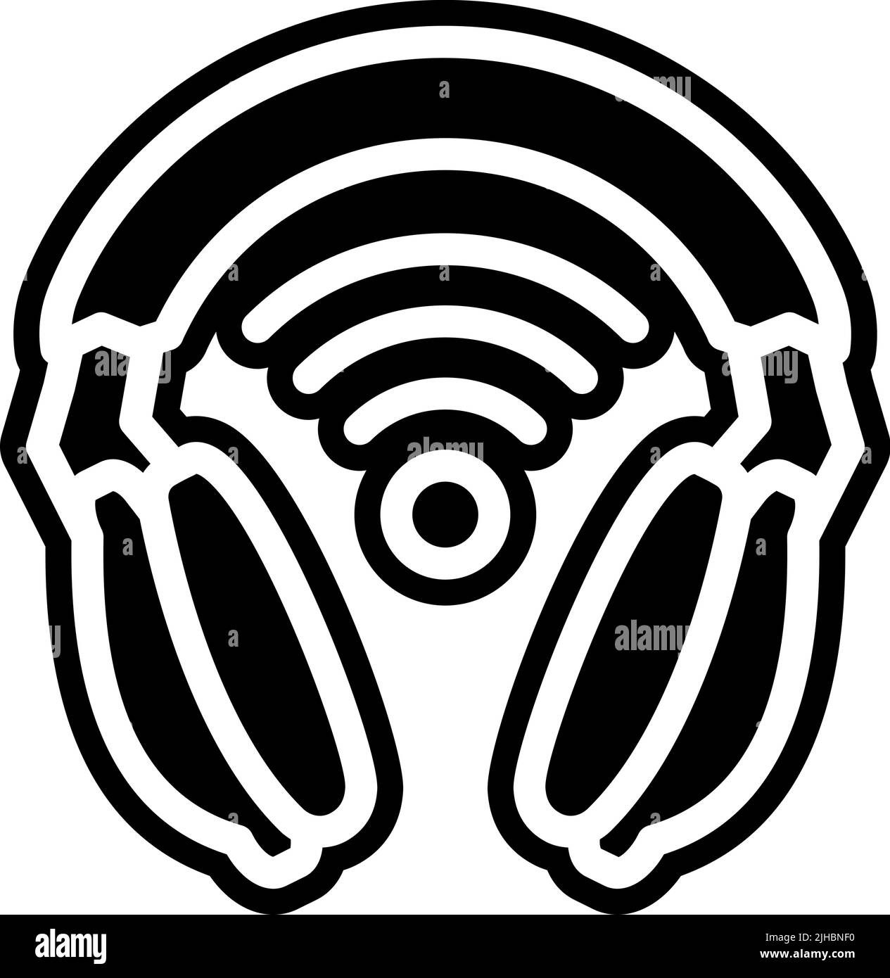 Wireless headphones on laptop Black and White Stock Photos & Images - Alamy