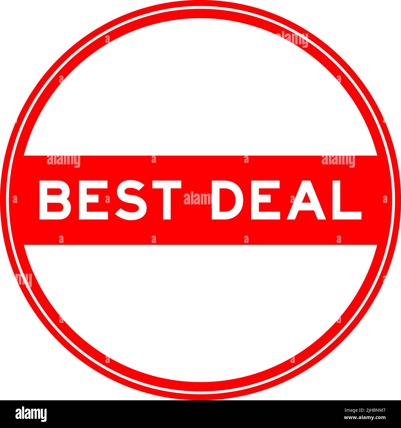 Red color round seal sticker in word best deal on white background ...