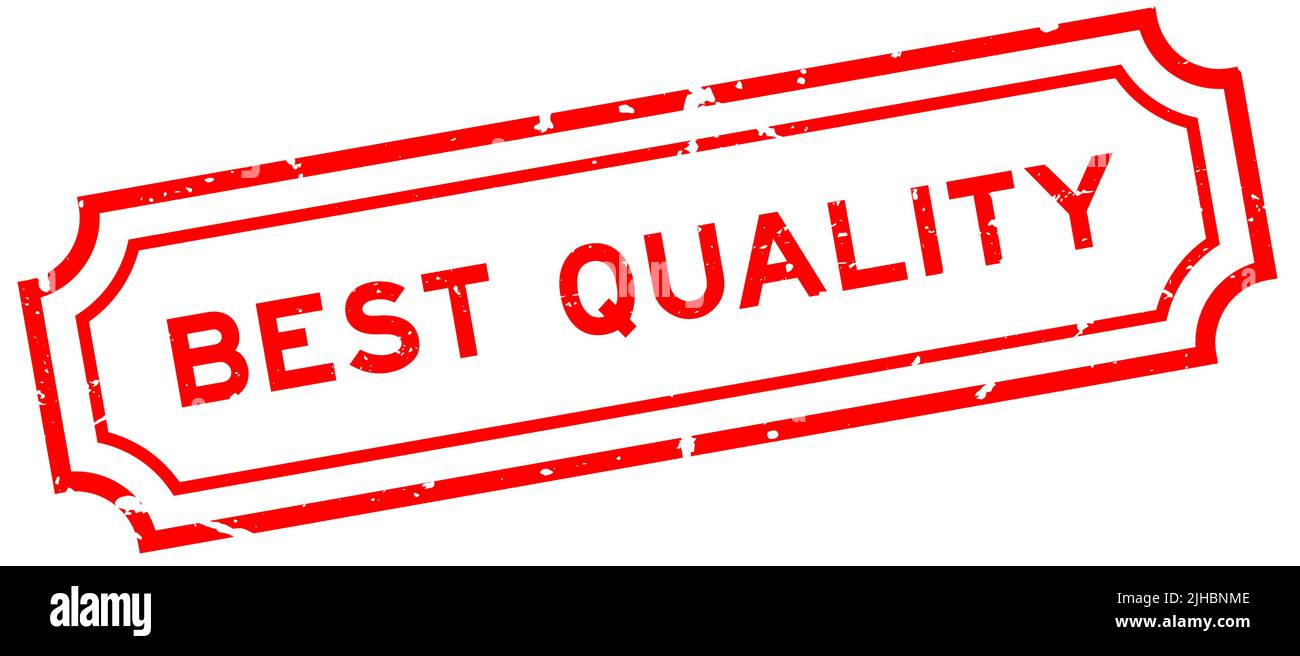 Grunge red best quality word rubber seal stamp on white background ...