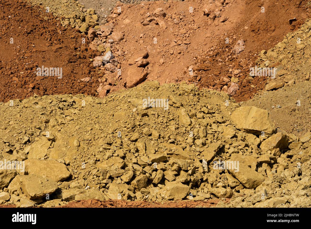 Excavation public work. Accumulation of very dry earth with earthy ...