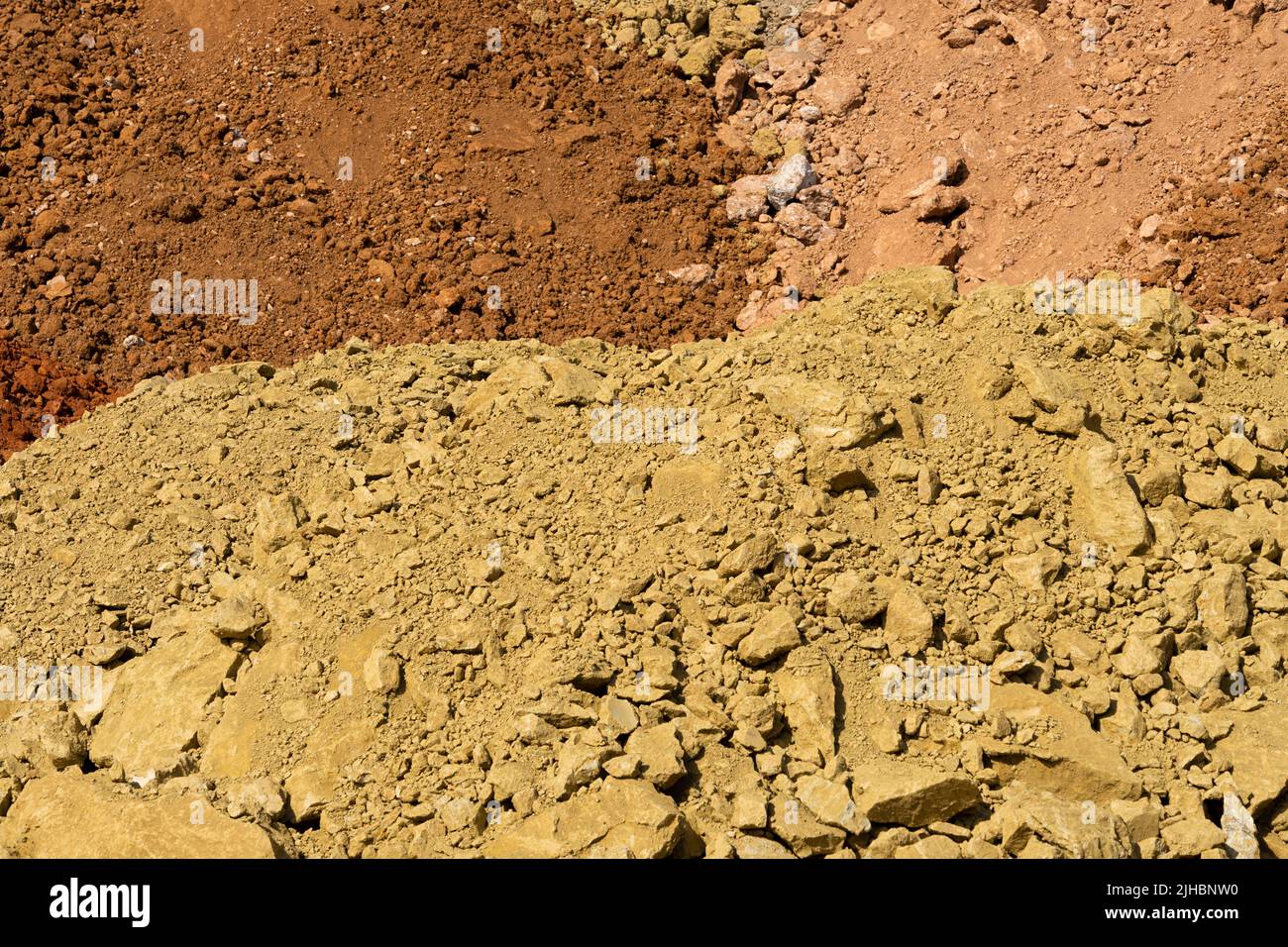 Excavation public work. Accumulation of very dry earth with earthy ...