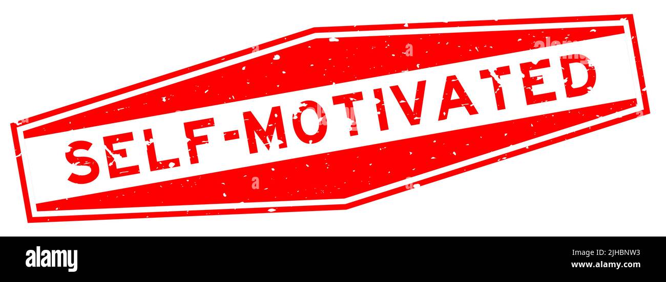 Grunge red self motivated word hexagon rubber seal stamp on white background Stock Vector Image ...