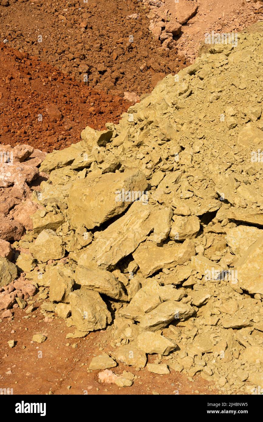 Excavation public work. Accumulation of very dry earth with earthy ...