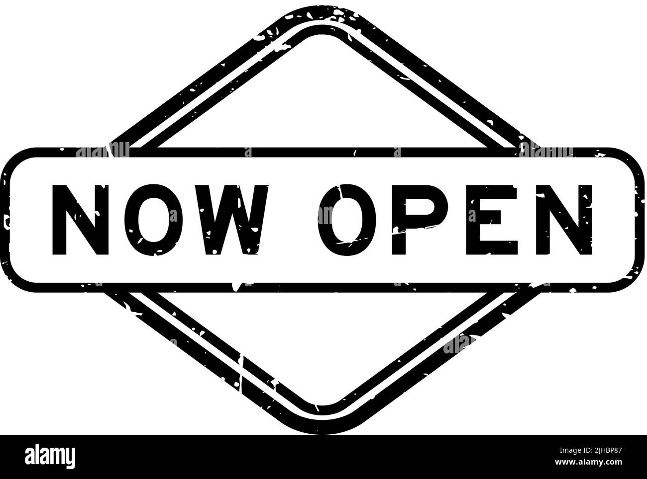 Grunge black now open word rubber seal stamp on white background Stock ...