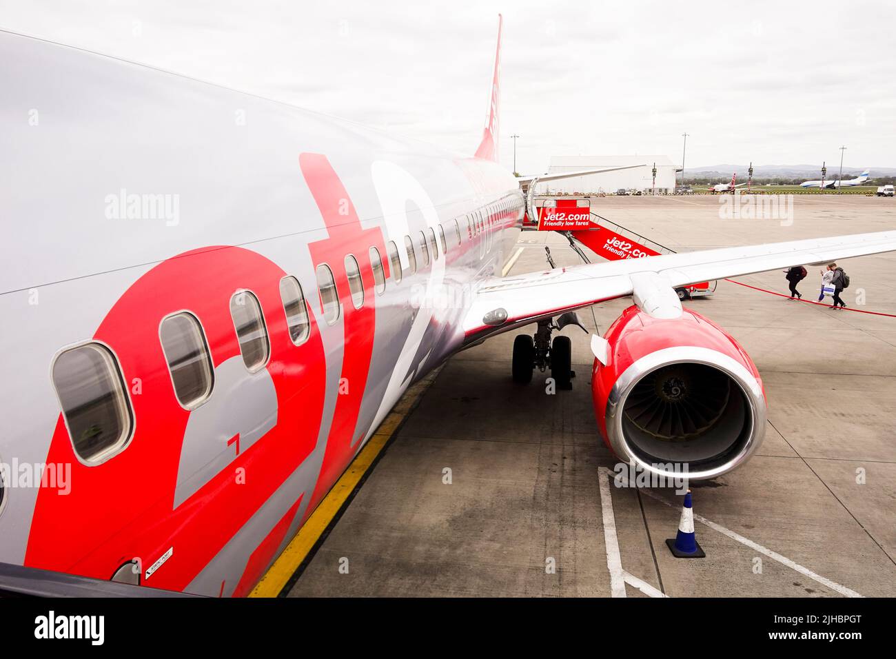 View of Jet2 Boeing 737 from top of front steps Stock Photo - Alamy