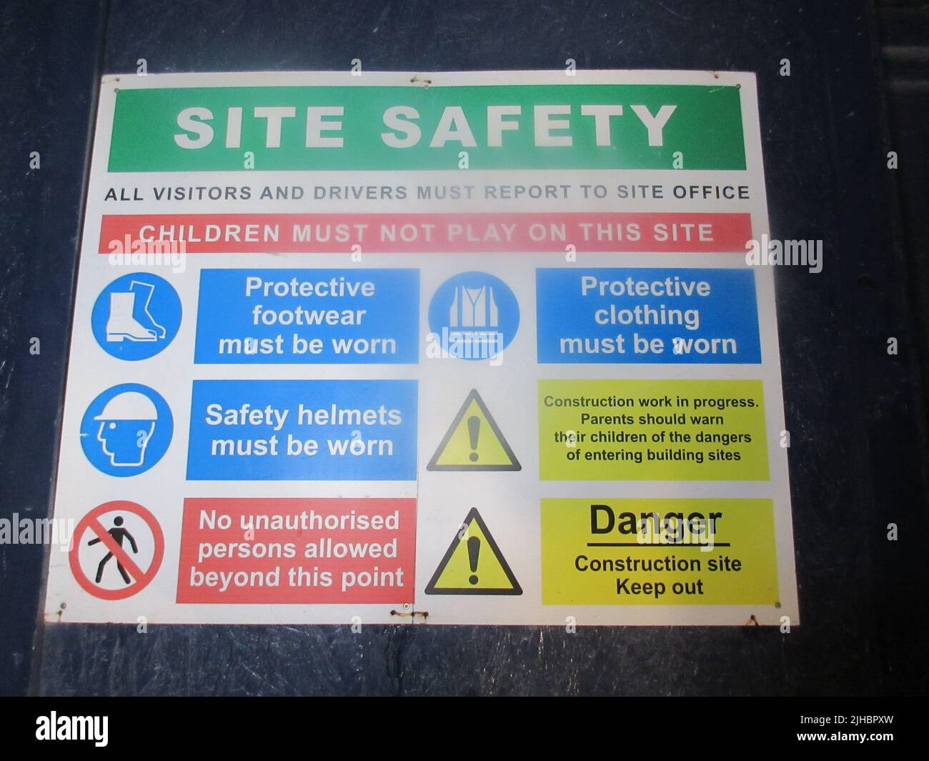 Site Safety Sign And Logos Stock Photo - Alamy