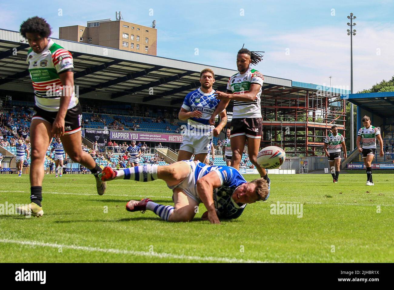 Halifax, UK. 17th July, 2022. Try Halifax during the Betfred ...