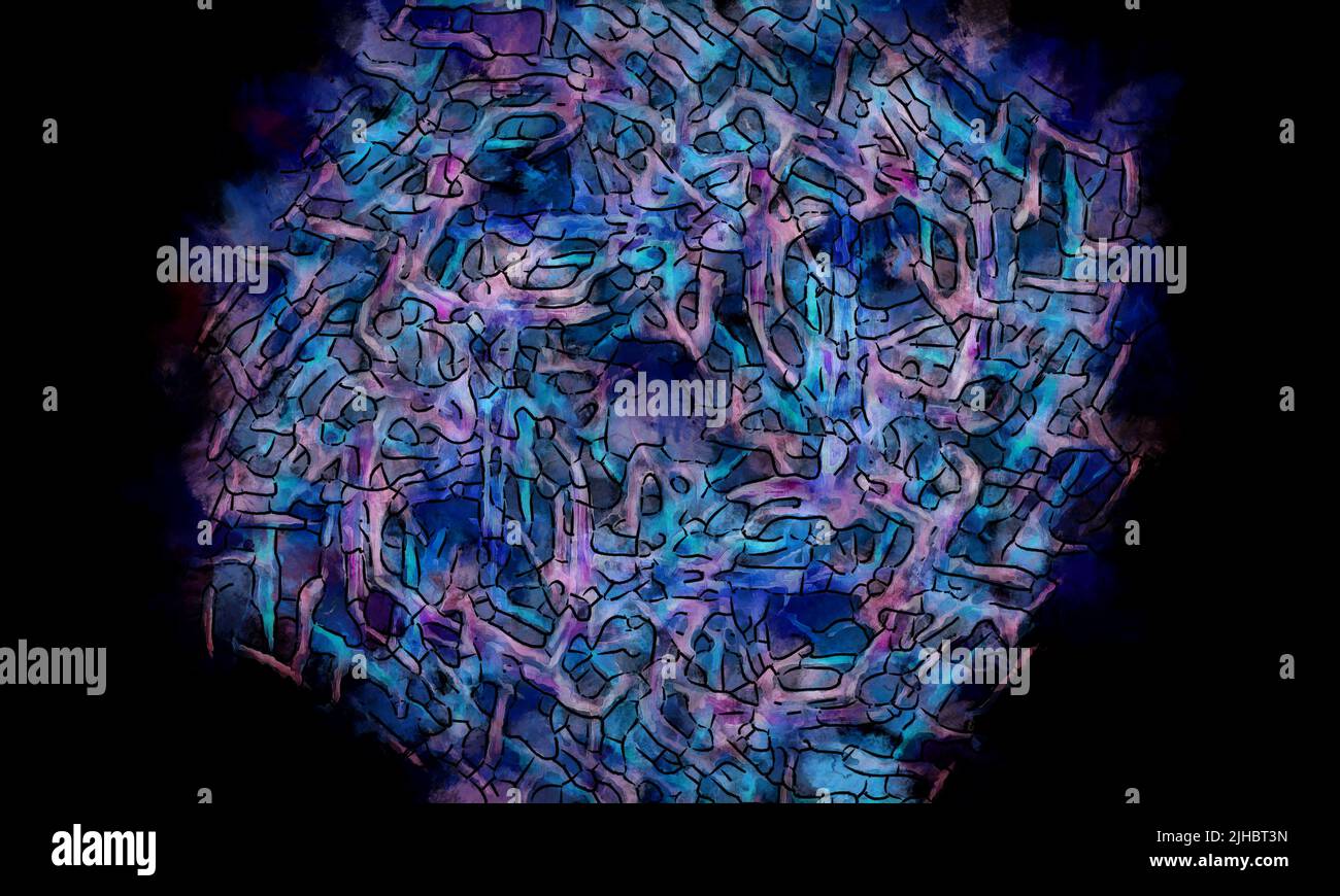 Digital rendered faux painterly Ink and Watercolor illustration ...