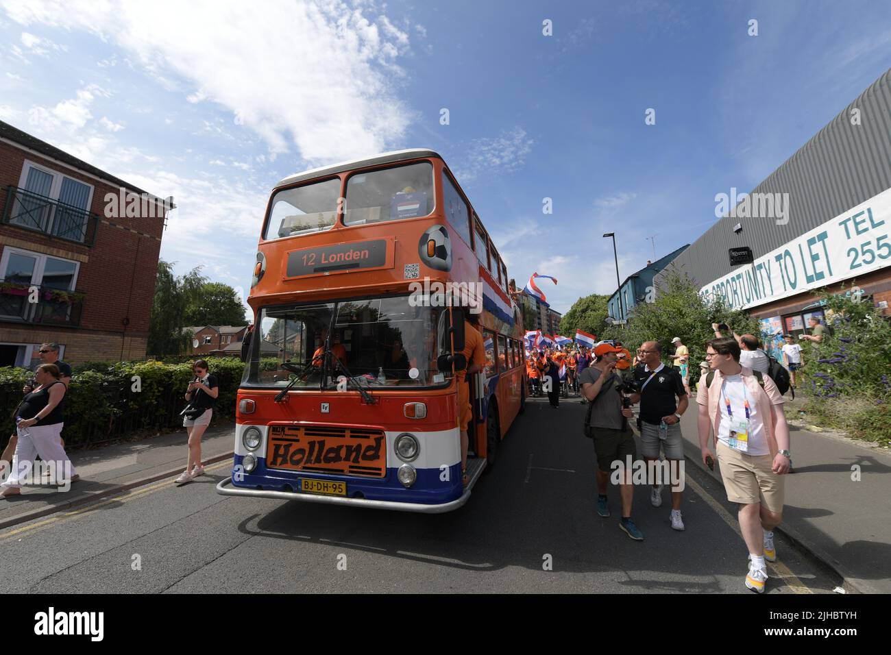SHEFFIELD - The bus with supporters en route to the stadium during the ...