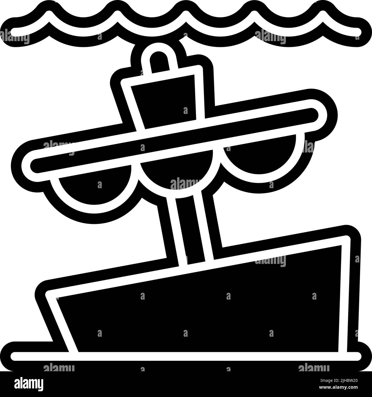 Abandoned boat at sea Stock Vector Images - Alamy