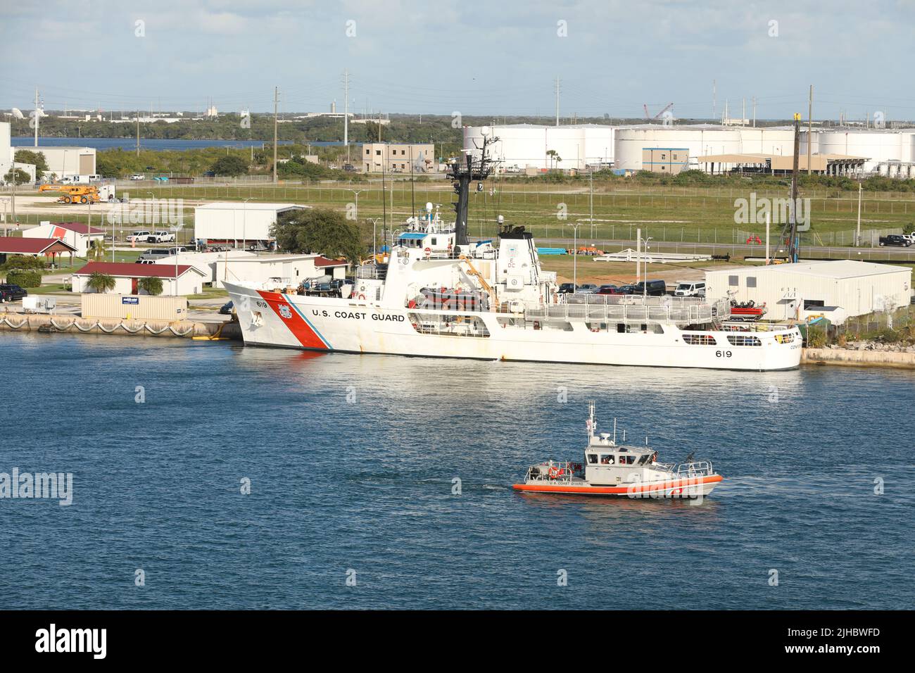 US Coast Guard boat providing security, , Florida, USA Stock Photo - Alamy