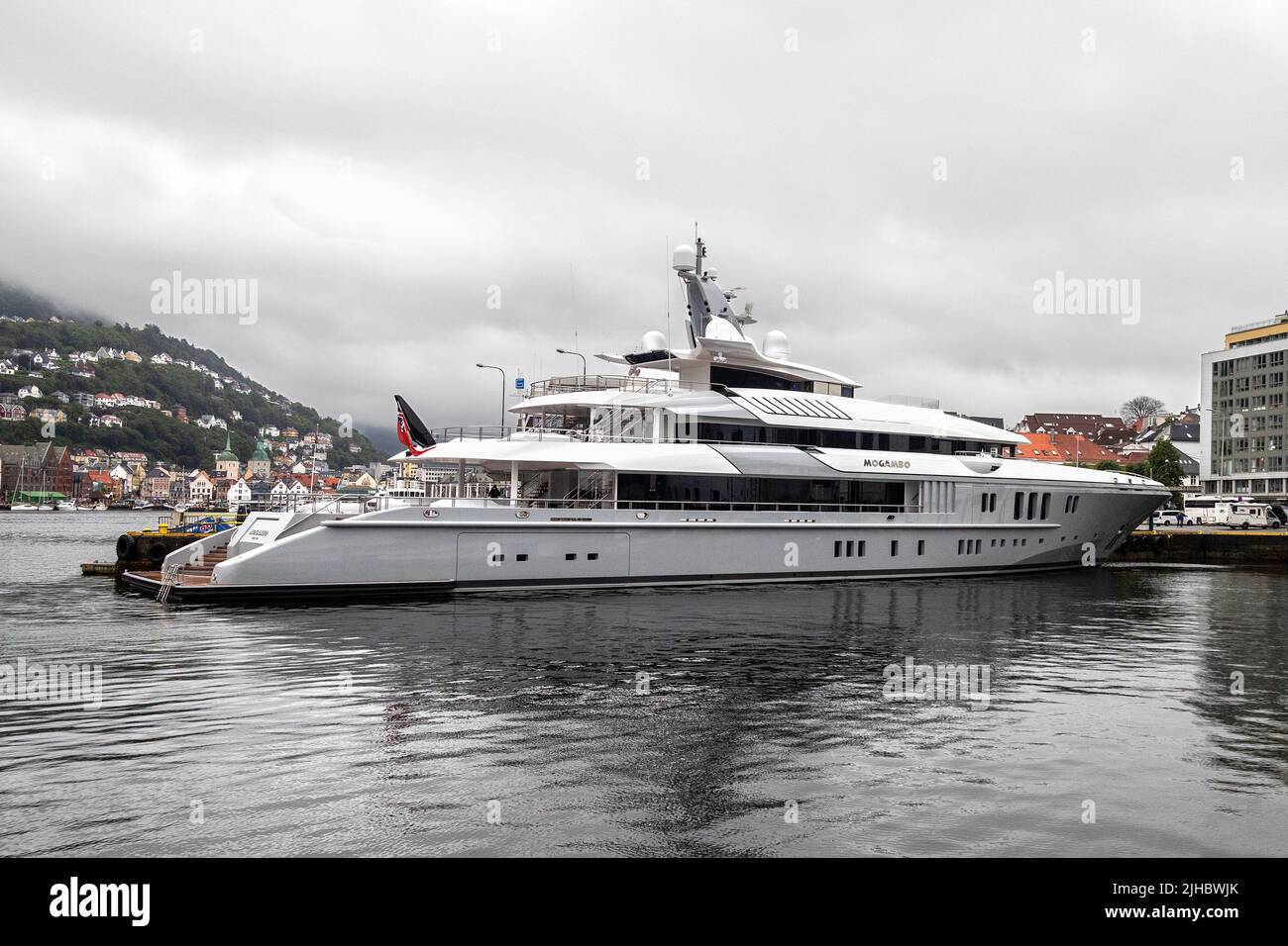 Super yacht Mogambo in the port of Bergen, Norway Stock Photo - Alamy