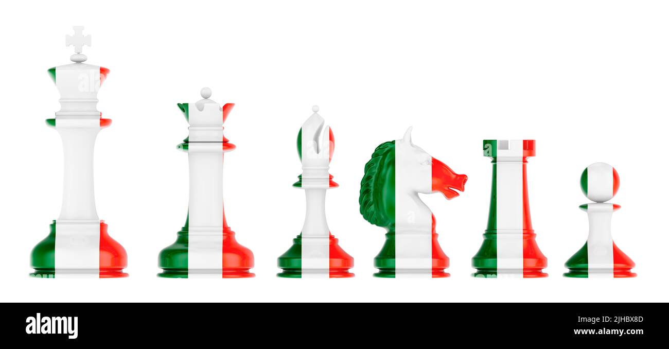 Chess figures with Irish flag, 3D rendering isolated on white ...