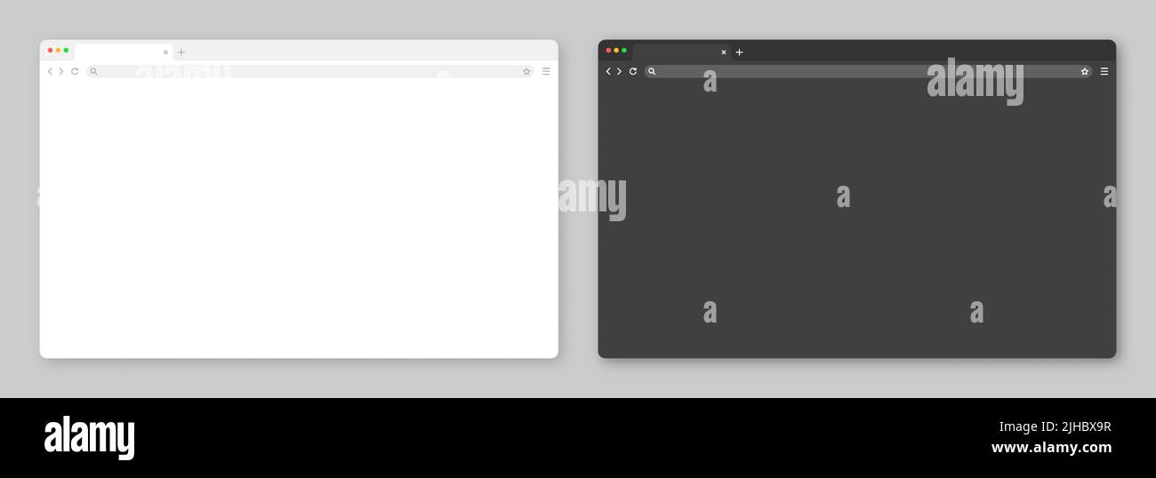 Blank web browser window with tab, toolbar and search field. Modern ...