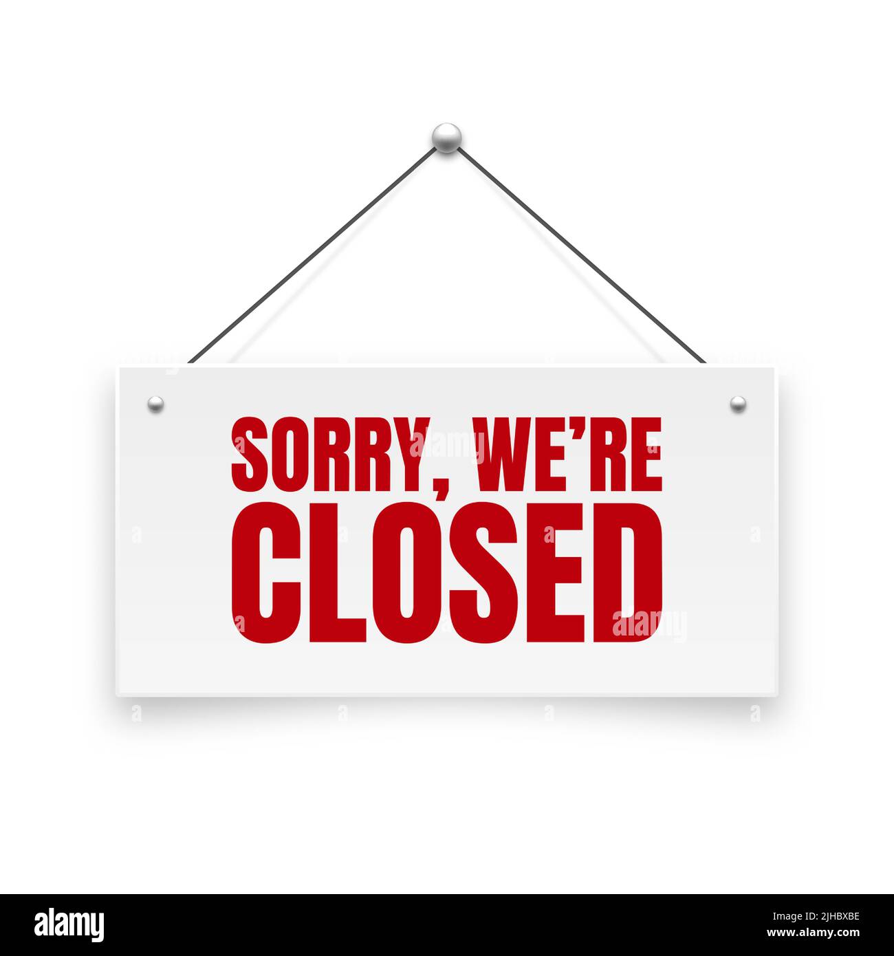 Realistic closed hanging signboard. Vintage door sign for cafe ...