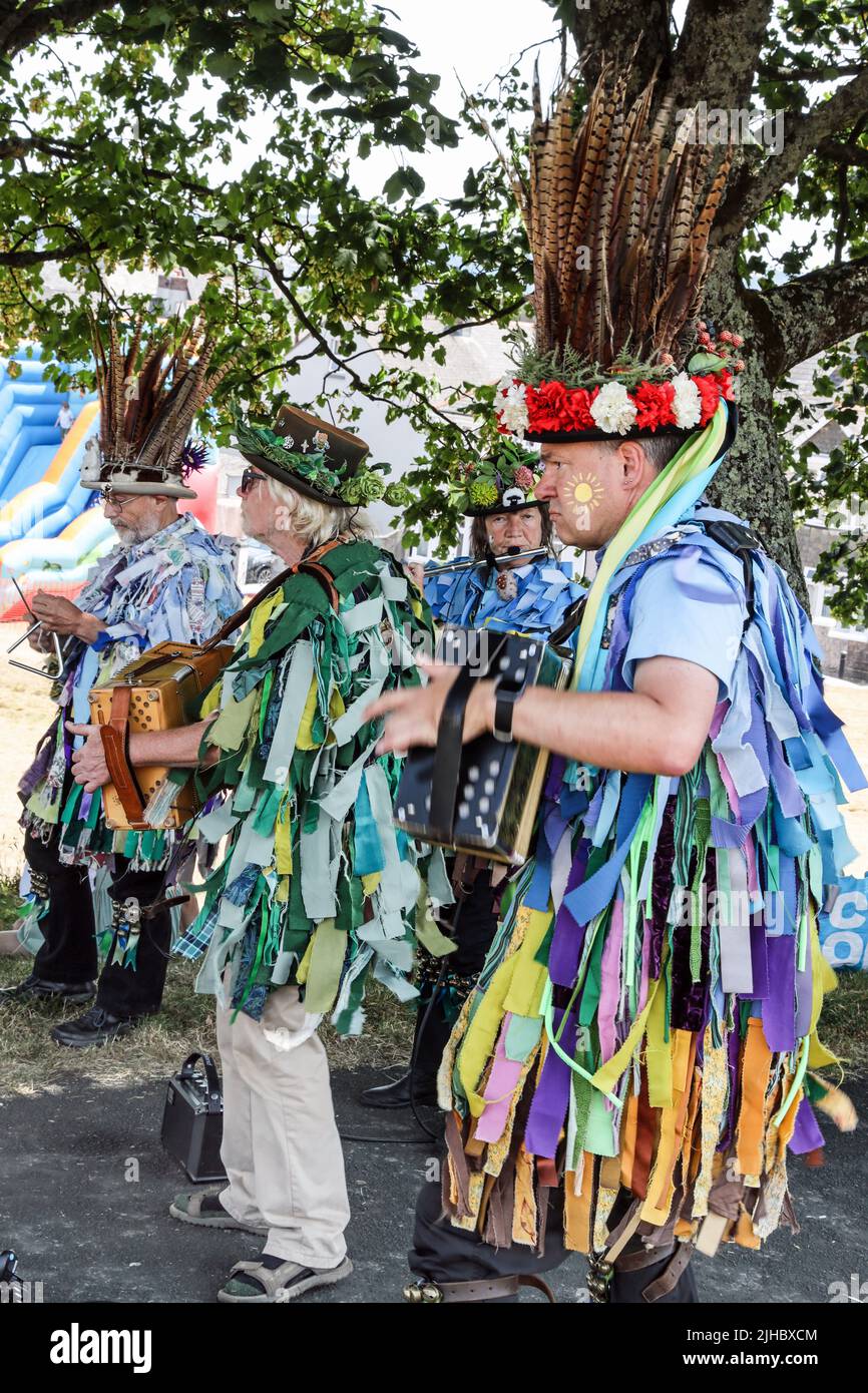 Dressed traditionally, the Dartmoor Border Morris, provide music and ...