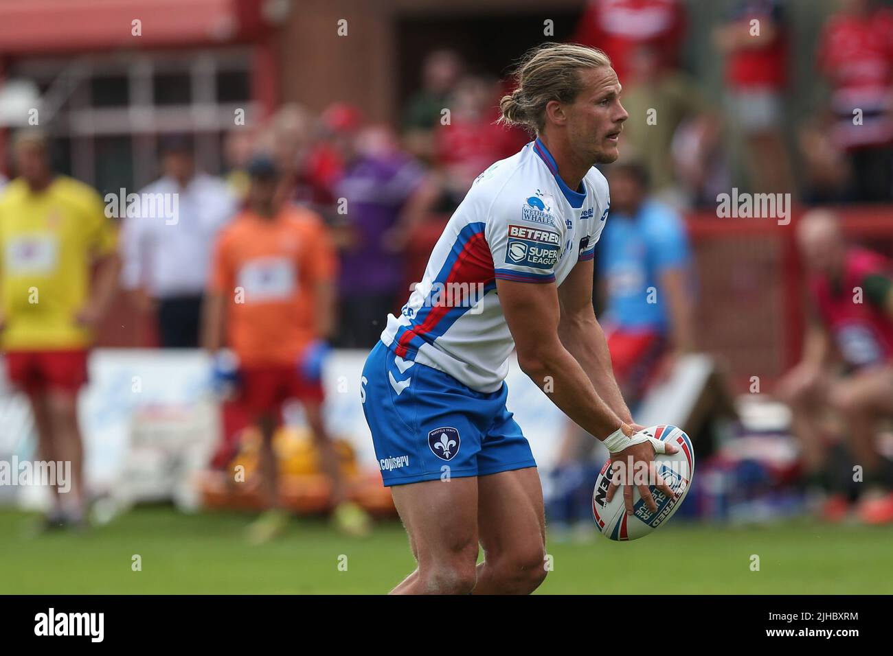Jacob Miller #6 of Wakefield Trinity in action during the game Stock ...