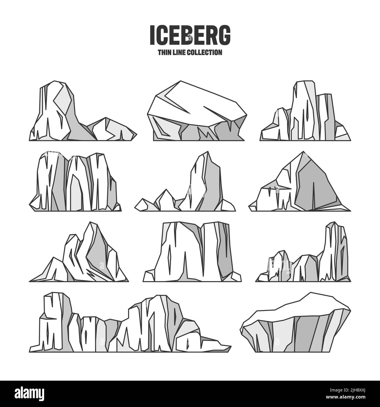 Ice berg drawing Black and White Stock Photos & Images - Alamy