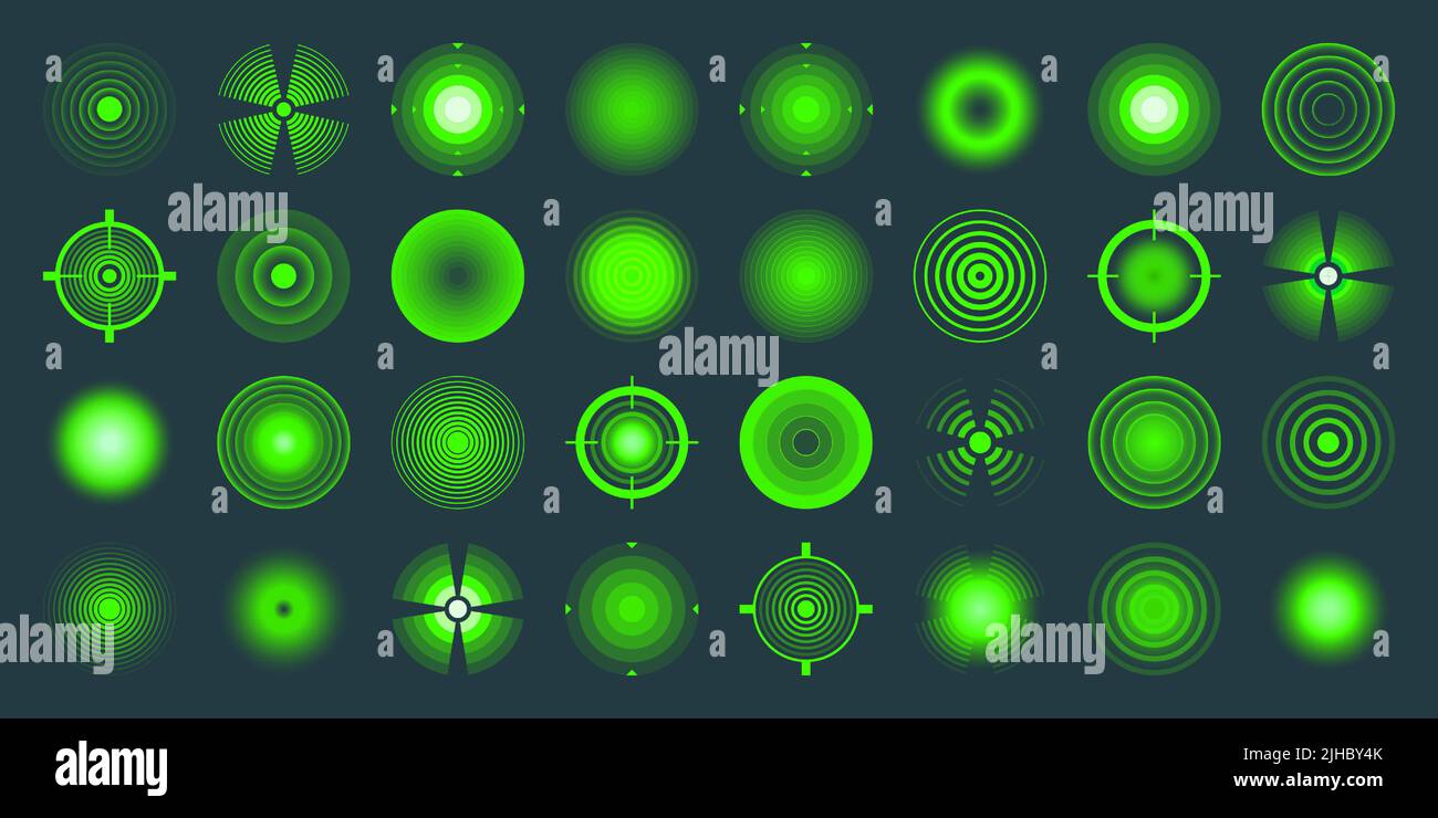 Thermal, night vision scope. Crosshair, gun sight vector icons ...