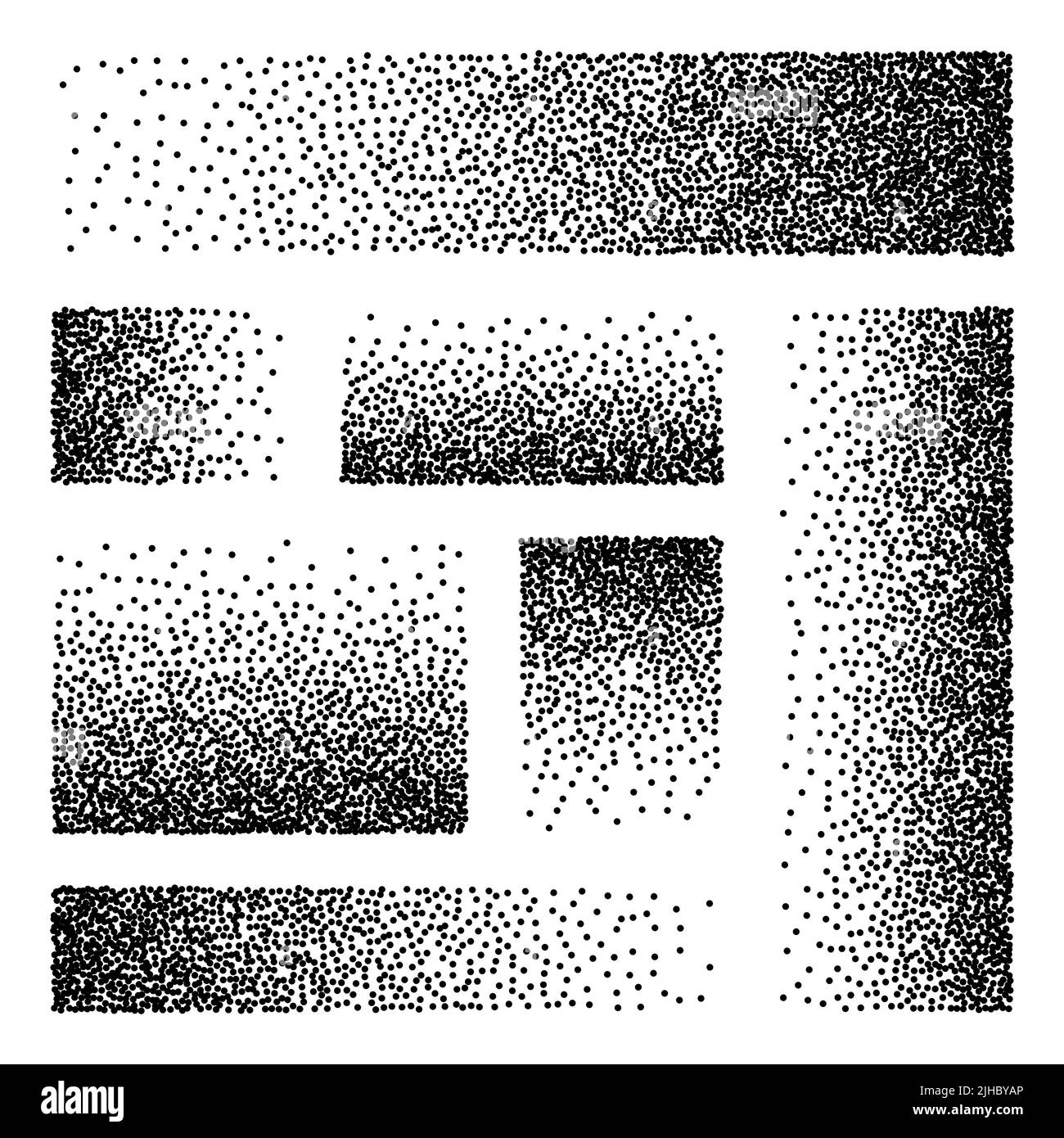 Stipple pattern, dotted rectangular design elements. Stippling, dotwork ...