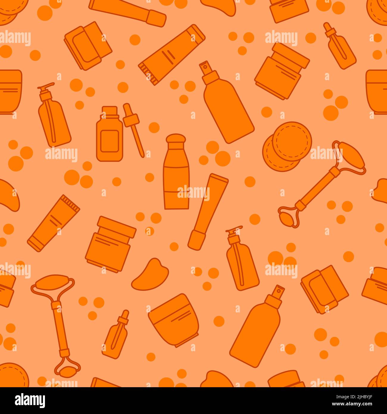 Vector Seamless pattern illustration Face skin care. Beauty Routine ...